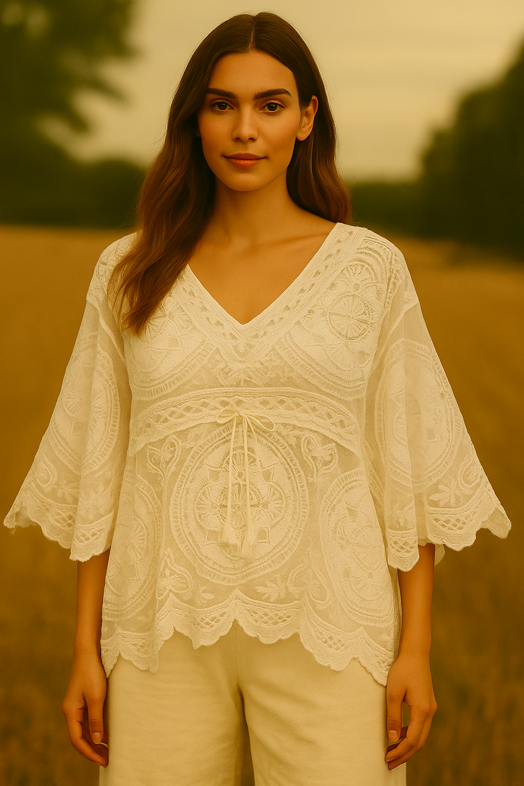 Poncho de encaje estilo Boho Ibicenco - La Gata Voladora
